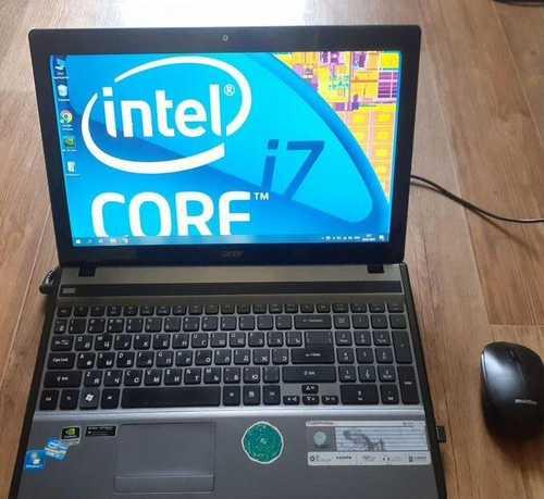Игровой ноутбук acer core i7 4ядра 8 потоков SSD