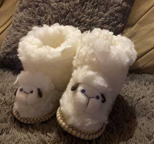 Тапочки детские из овчины