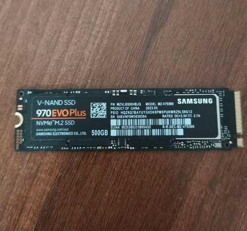 500 гб SSD M.2 накопитель Samsung 970 EVO Plus