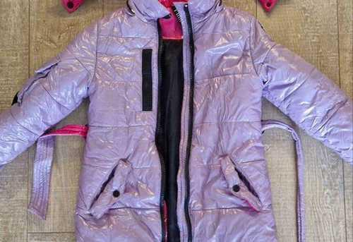 Пуховое пальто для девочки 140