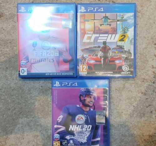 Диски на ps4 NHL 20, FIFA 20 The Crew 2