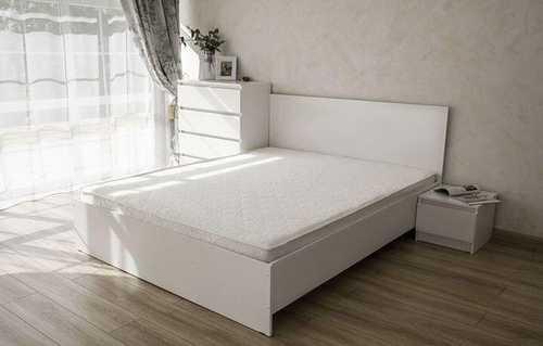 Кровать двухспальная белая 160х200 с матрасом