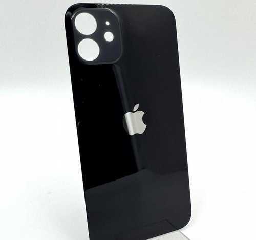 Заднее стекло корпуса iPhone 12 Black (увеличенное