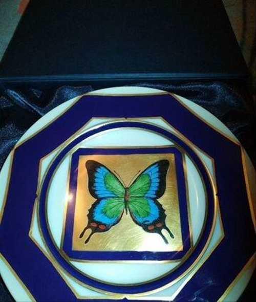 Декоративная тарелка Бабочки фарфор Ифз