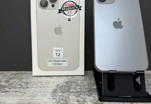 Стеклянный матовый чехол Glass Case для iPhone 12
