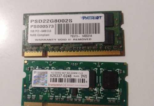 Оперативная память DDR2 Patriot/Transcend 2GB 1GB
