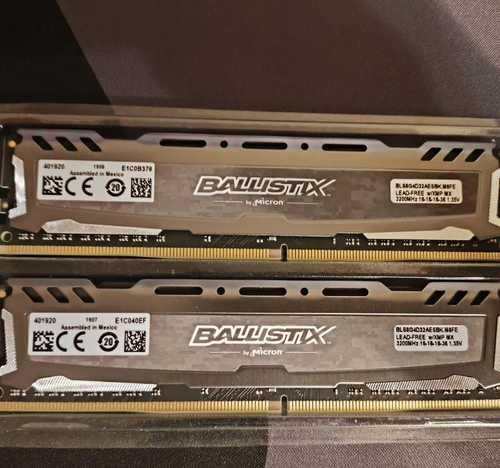 Ram ddr4 Crucial ballistix 16gb (8 8) 3200mhz Cl16