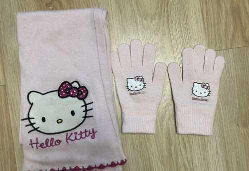 Перчатки, шарф Hello Kitty