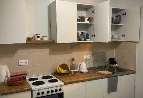 Кухня белая прямая 2 метра / Кухонный гарнитур