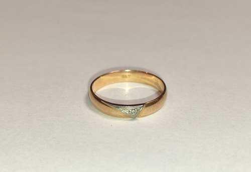 Кольцо золотое с бриллиантом 17 р-р (Бек 24)