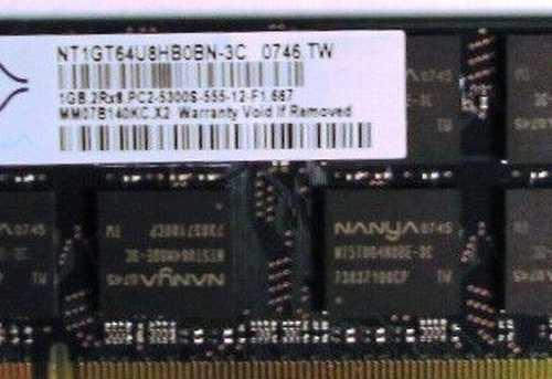 Nanya nt1gt64u8hb0bn-3C sodimm 1GB DDR2 PC2-5300S