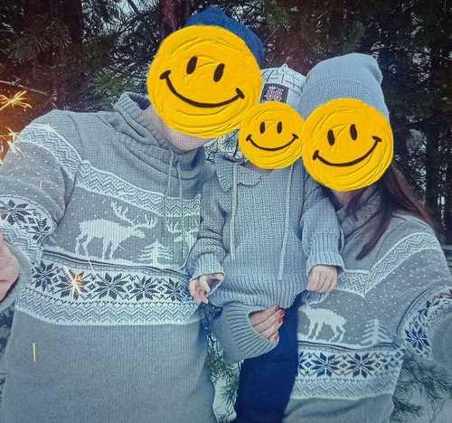 Family look новогодние кофты M XL