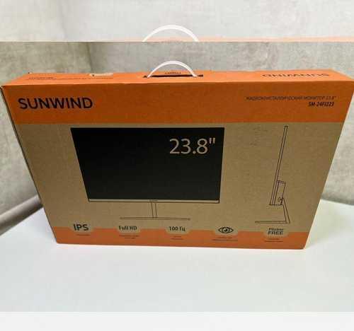 Монитор новый sunwind 23.8 full hd ips 100гц