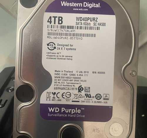 Жесткий диск WD Purple 4TB