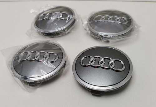 4шт колпаки колеса Audi 61мм, темное серебро