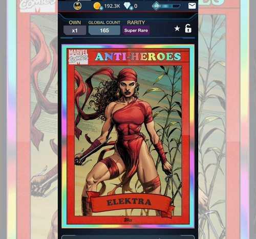 Topps Marvel Digital Card Elektra SR Award