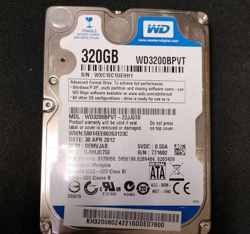 Жесткий диск Western Digital blue 320гб