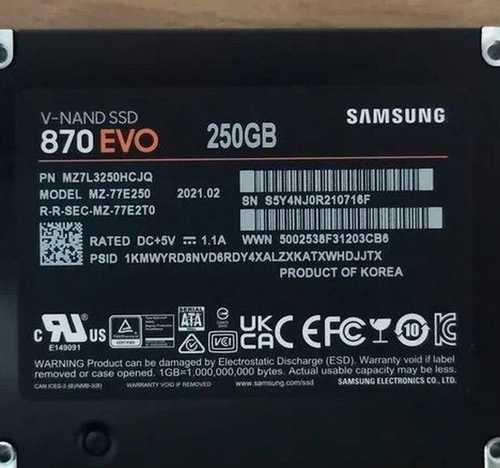 Samsung SSD EVO 870 250gb