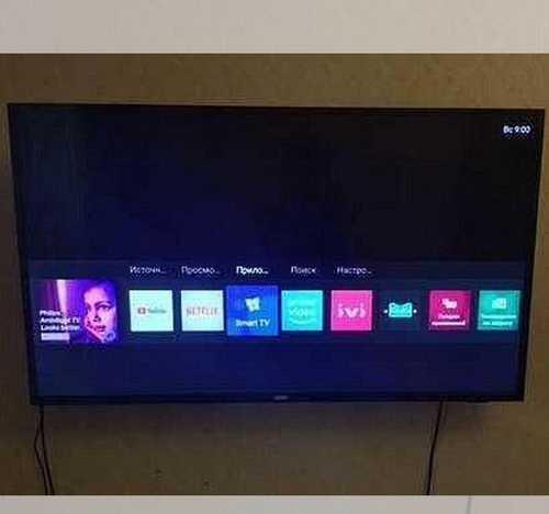 Большой 4K UltraHD Philips 43" 108см SMART TV 2020