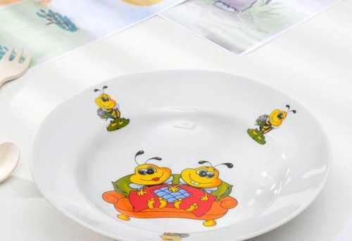 Тарелка глубокая фарфоровая «Пчёлы»