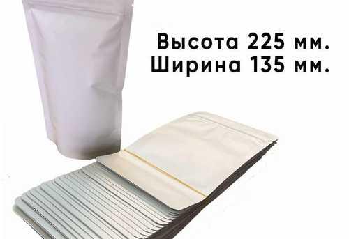 Пакет дой-пак 135*225 мм. Белый матовый. 50 шт