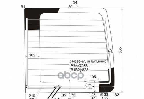 Стекло заднее (распашной двери) левое с обогрев