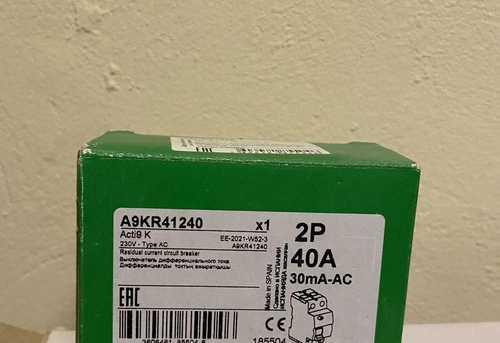 Узо Schneider Electric Acti9 30mA 40A AC