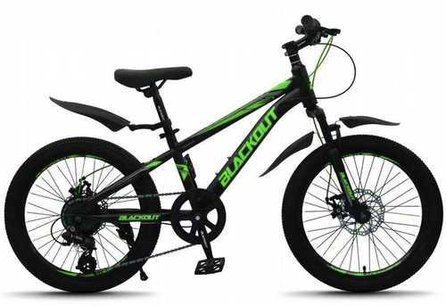 Велосипед детский blackout 20" MD черный/зеленый