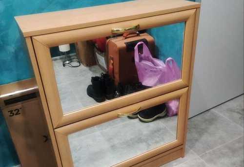 Обувница в прихожую с зеркалом