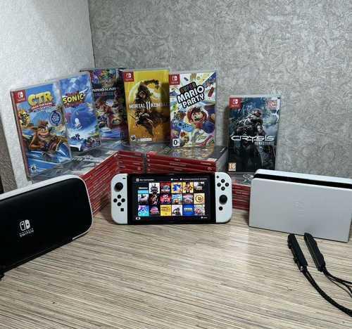 Прошитая Nintendo Switch Oled 300Gb   Куча Игр