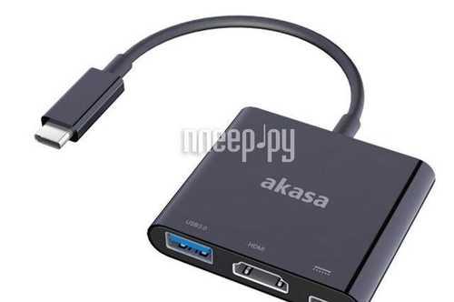 Akasa USB Type-C to hdmi/USB/Type-C 15cm AK-CB