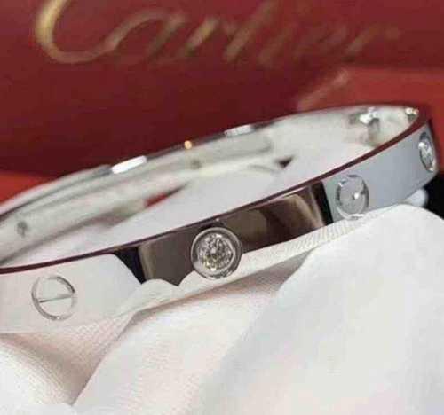 Cartier браслет love, белое золото, 0,42 ct