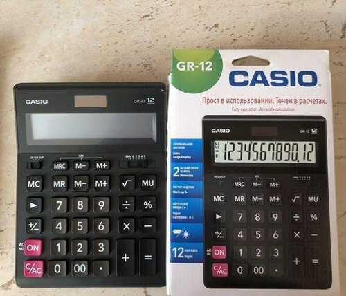 Калькулятор Casio GR 12 черный
