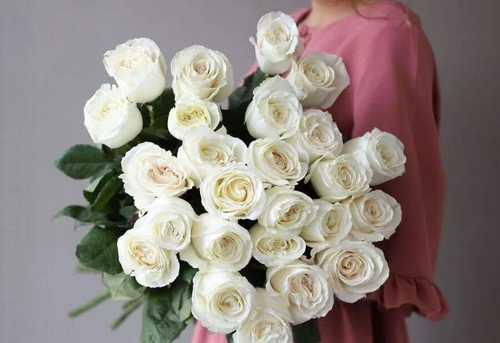 Пионовидные розы, белые розы, букет роз