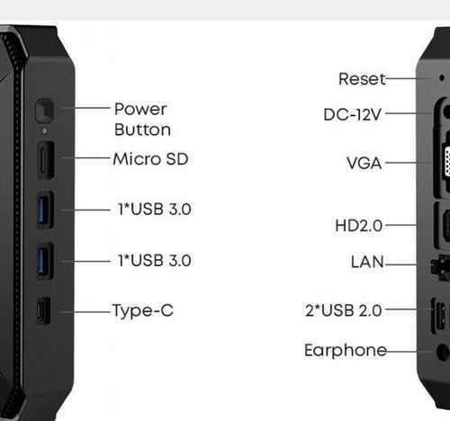 Мини-пк chuwi HeroBox Intel Celeron N100, 8 /256 г