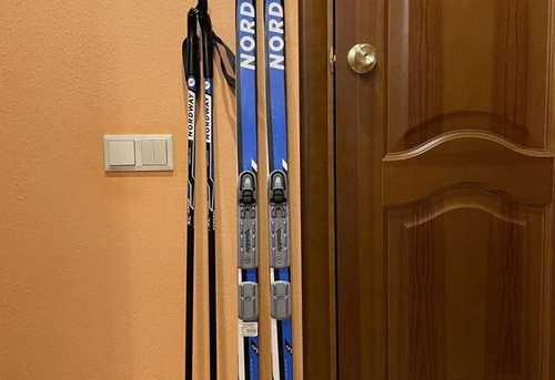 Лыжный комплект 160, лыжи беговые, палки, ботинки