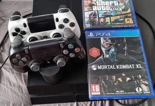 Sony playstation 4 1tb + руль и педали