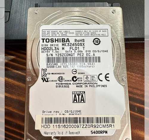 Жесткий диск 320 Gb Toshiba, здоровье 100 %