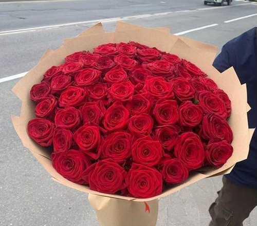 Букет роз, красные розы, 51 роза, 101 роза