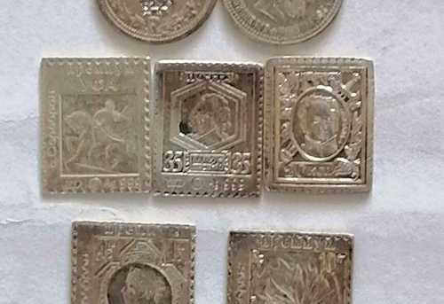Серебряные монетовидные водочные жетоны
