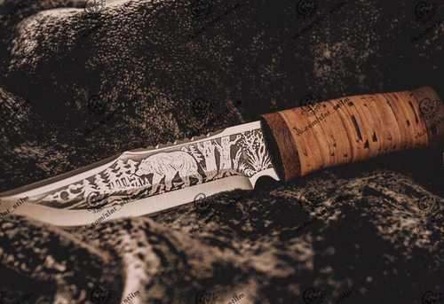 Охотничий нож нс-1 (Рукоять из наборной бересты)