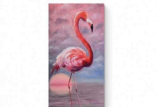 Интерьерная Картина маслом на холсте "Фламинго"