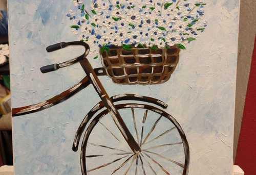 Велосипед, картина маслом