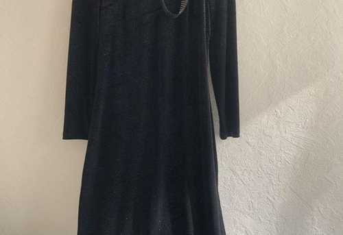 Платье женское велюровое черное с блестками