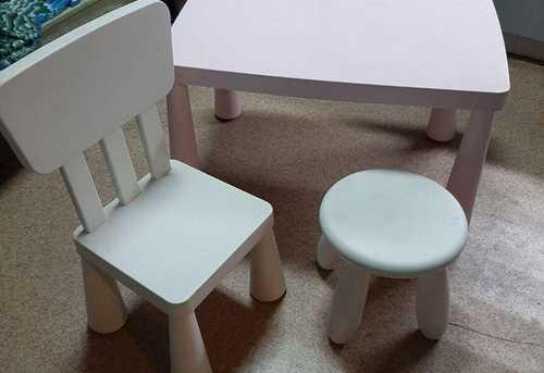 Детский стол,стул и табурет IKEA