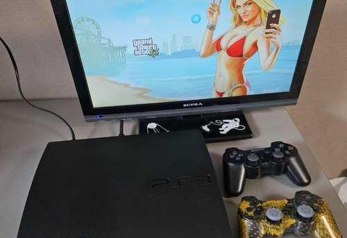 Sony Playstation 3 slim прошитая 320гб + 45игр