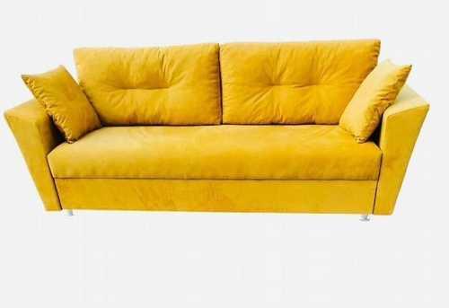 Диван-кровать "Амстердам" прямой велюр желтый
