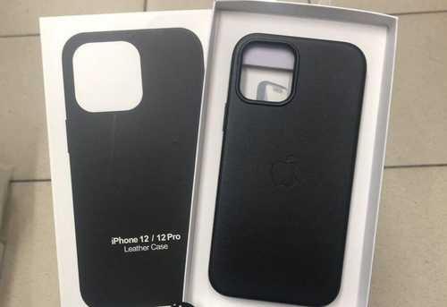 Чехол на iPhone 12/12 Pro Leather Case чёрный