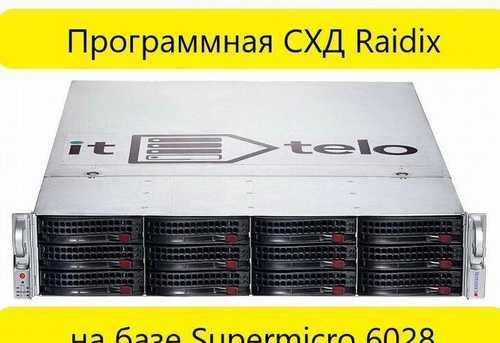 Программная схд Raidix на базе Supermicro 6028