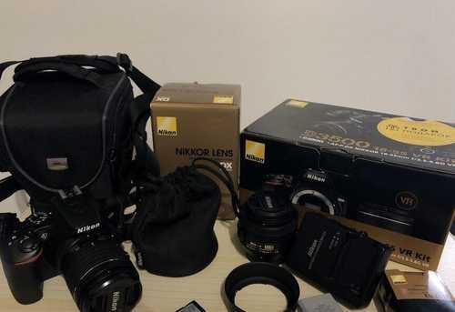 Фотоаппарат Nikon d3500 kit 18-55mm + 35mm f1.8